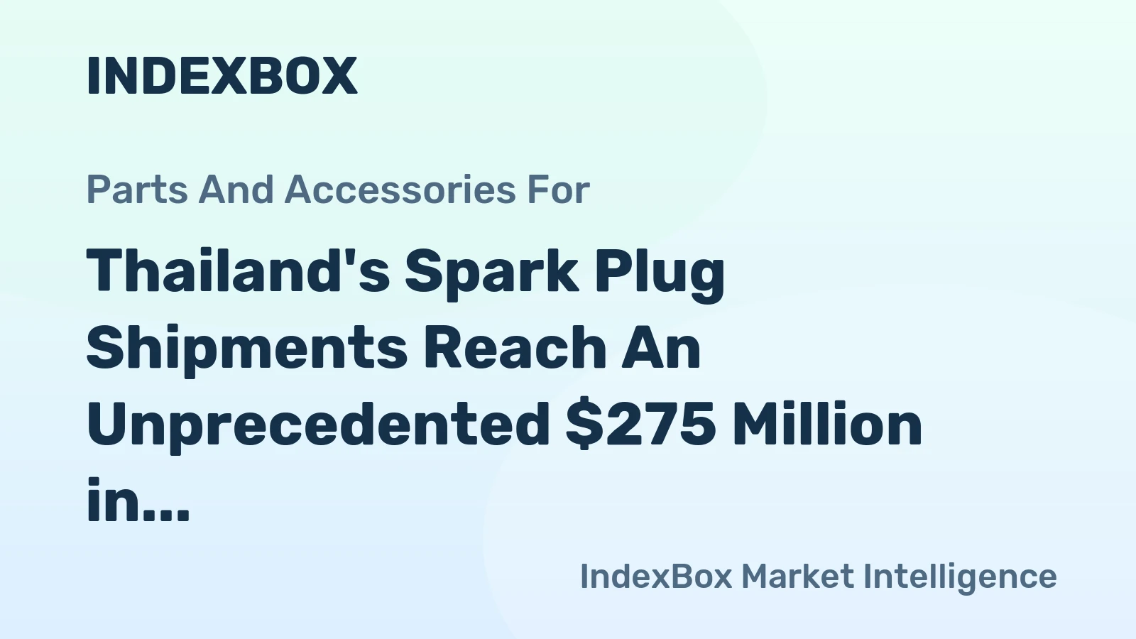 Thailand's Spark Plug Shipments Reach An Unprecedented $275 Million in 2024