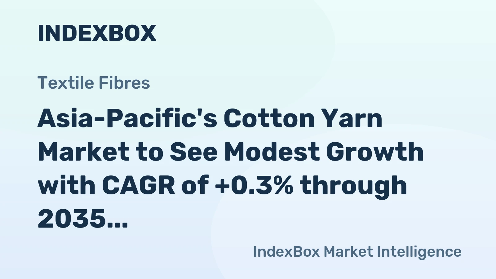 Asia-Pacific's Cotton Yarn Market to See Modest Growth with CAGR of +0.3% through 2035