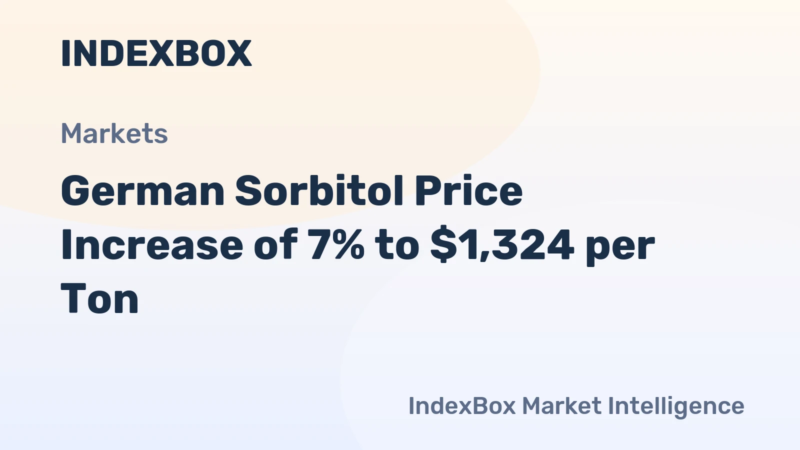 German Sorbitol Price Increase of 7% to $1,324 per Ton