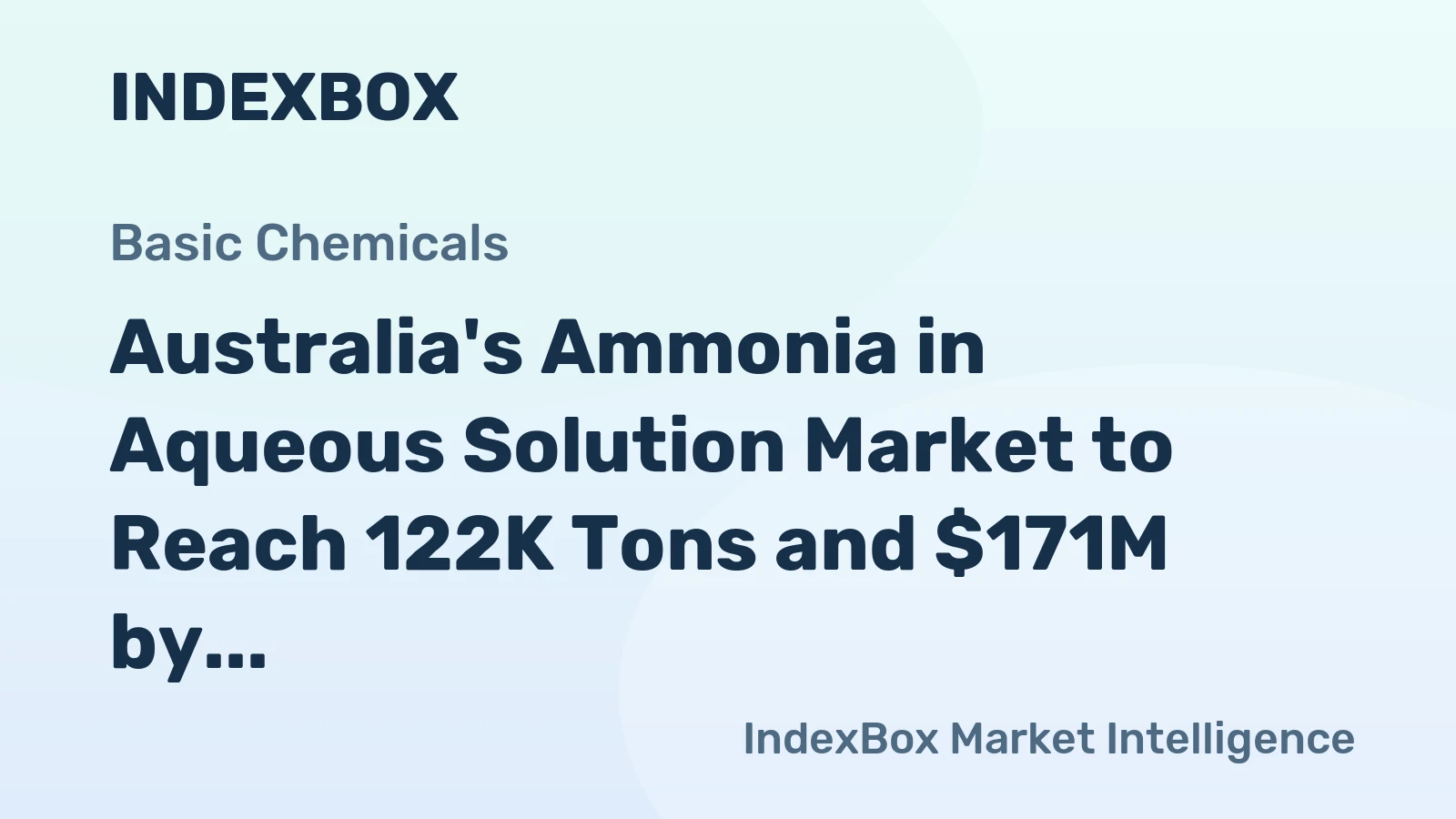 Australia's Ammonia in Aqueous Solution Market to Reach 122K Tons and $171M by 2035