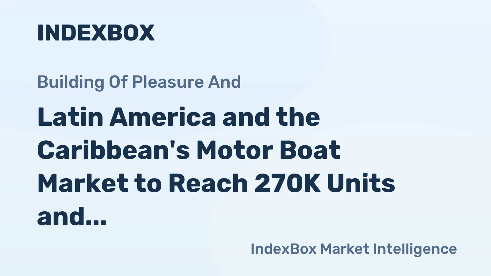 Latin America and the Caribbean's Motor Boat Market to Reach 270K Units and $13.5B by 2035