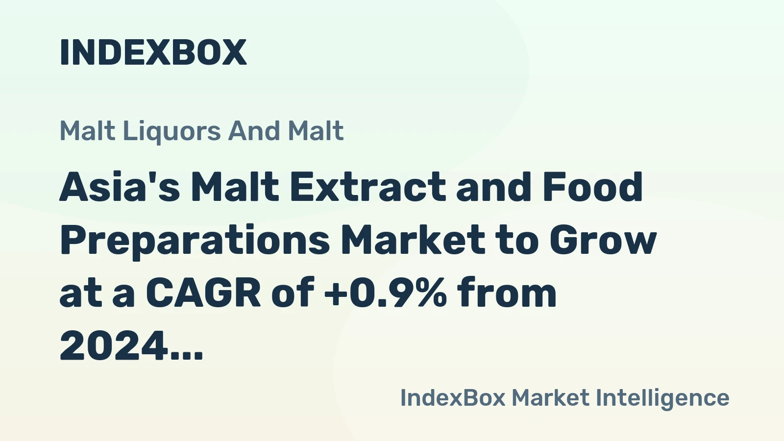Asia's Malt Extract and Food Preparations Market to Grow at a CAGR of +0.9% from 2024 to 2035