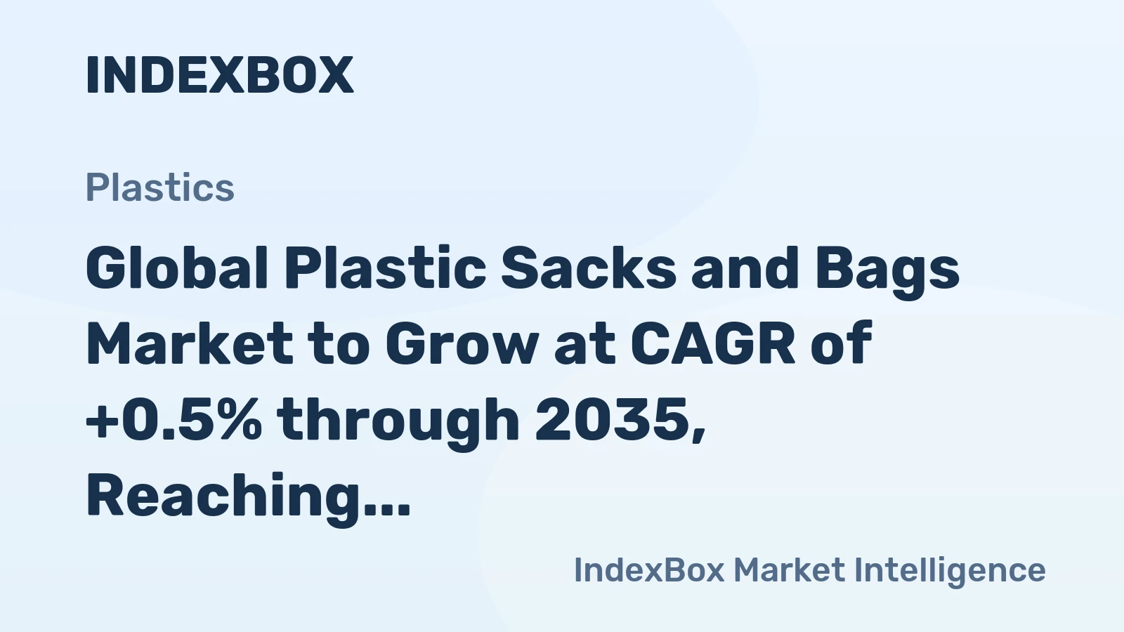 Global Plastic Sacks and Bags Market to Grow at CAGR of +0.5% through 2035, Reaching $177.4B in Value