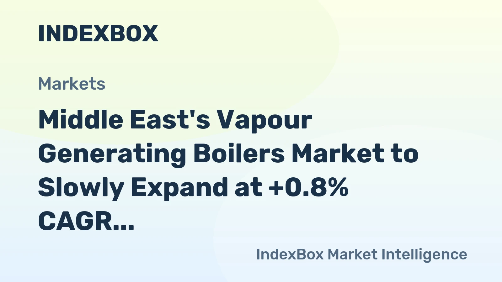 Middle East's Vapour Generating Boilers Market to Slowly Expand at +0.8% CAGR, Reaching $1.6B by 2035