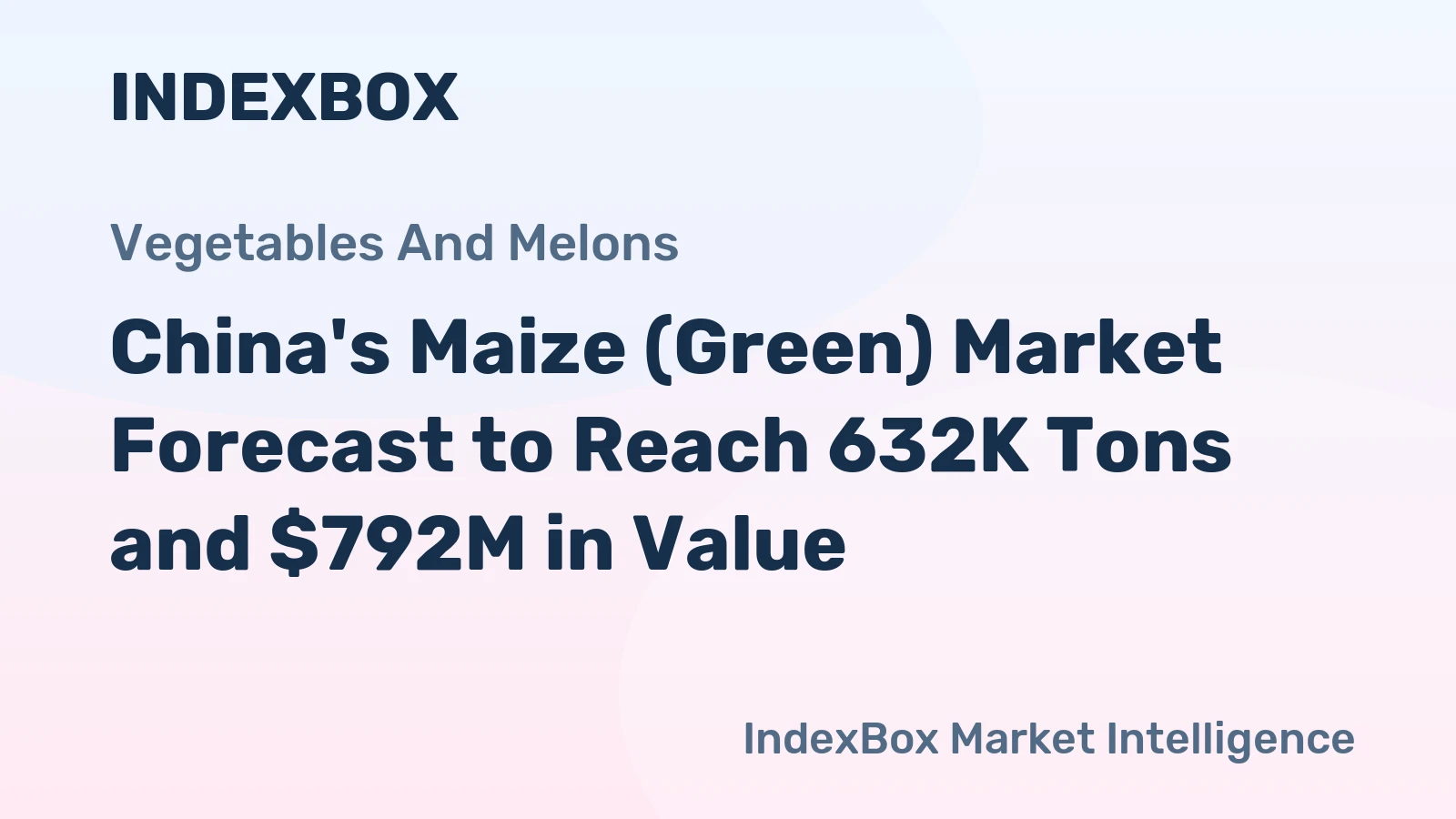 China's Maize (Green) Market Forecast to Reach 632K Tons and $792M in Value