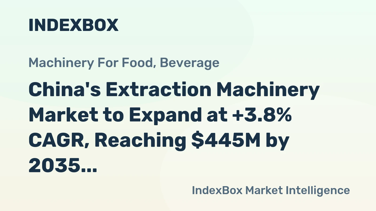 China's Extraction Machinery Market to Expand at +3.8% CAGR, Reaching $445M by 2035
