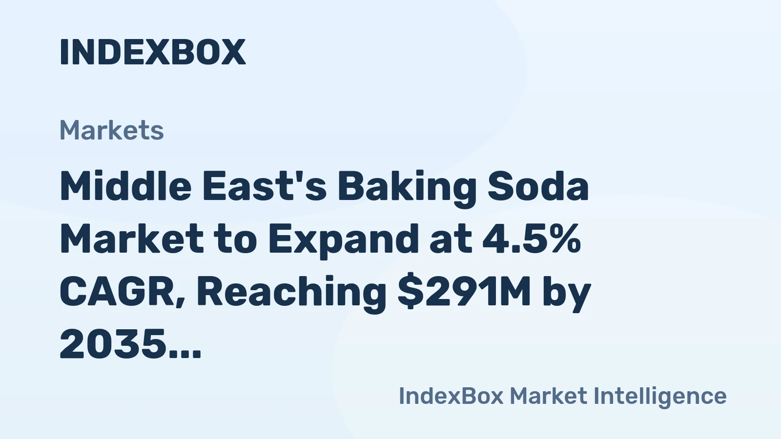 Middle East's Baking Soda Market to Expand at 4.5% CAGR, Reaching $291M by 2035