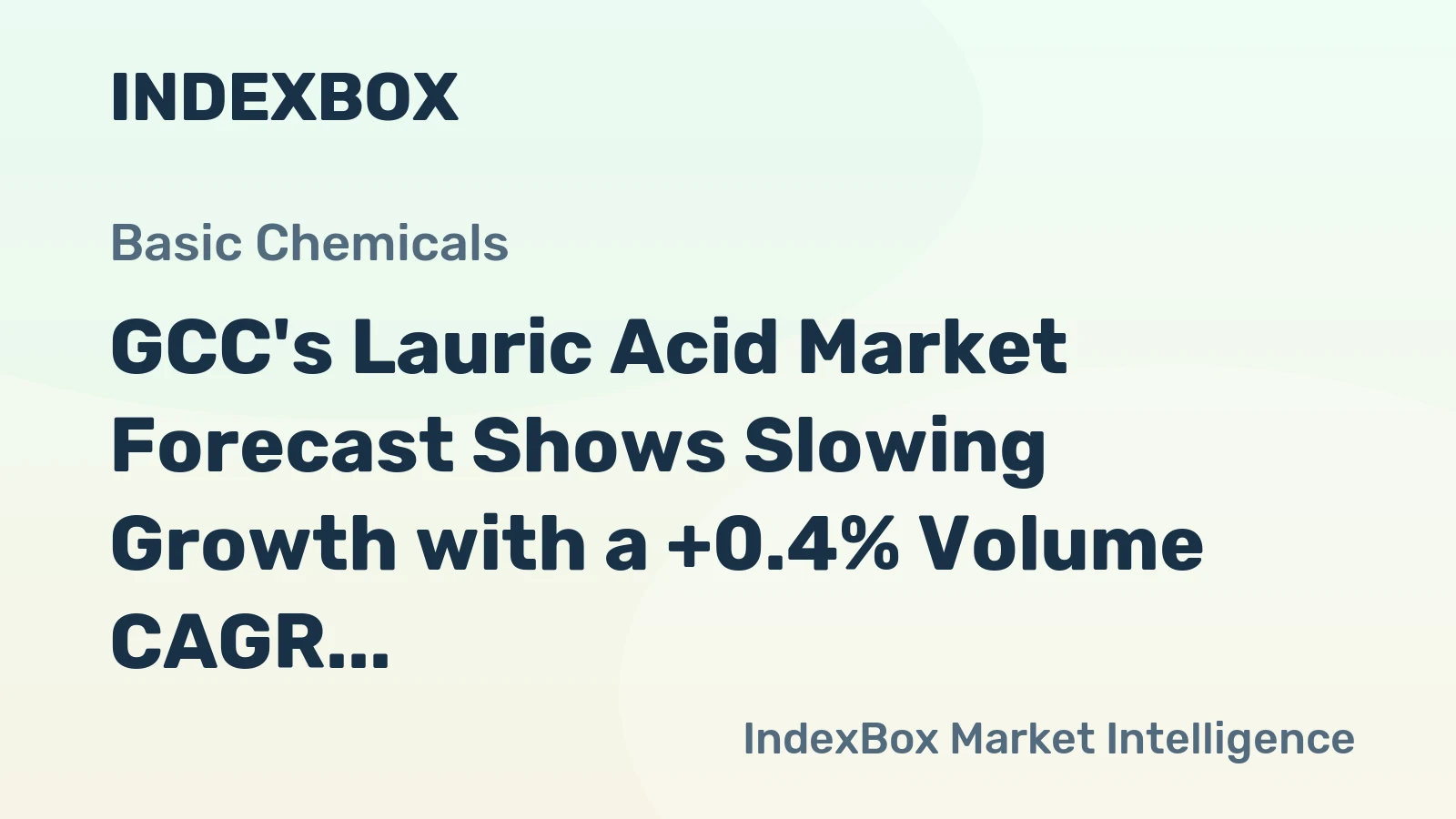 GCC's Lauric Acid Market Forecast Shows Slowing Growth with a +0.4% Volume CAGR