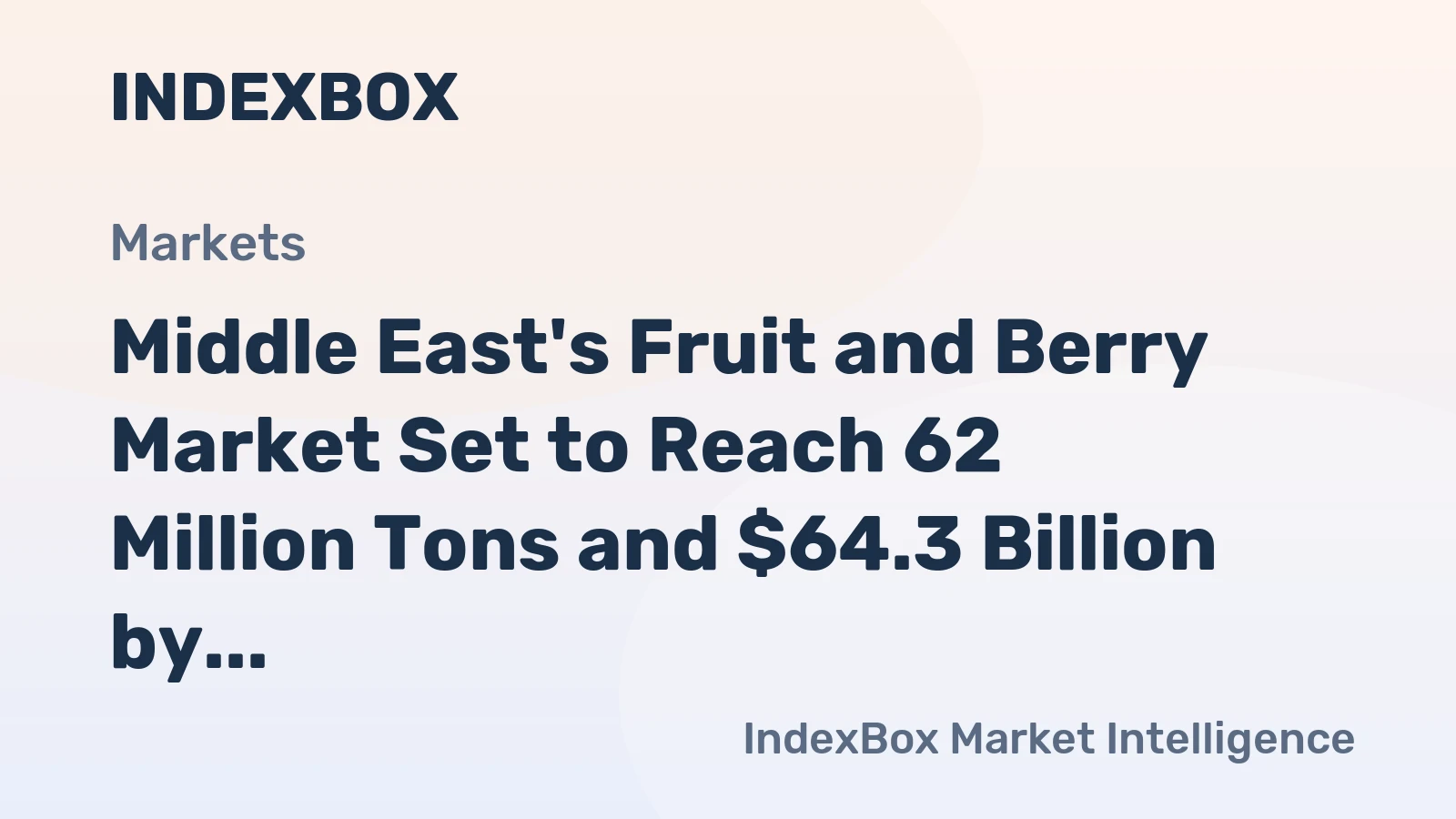 Middle East's Fruit and Berry Market Set to Reach 62 Million Tons and $64.3 Billion by 2035