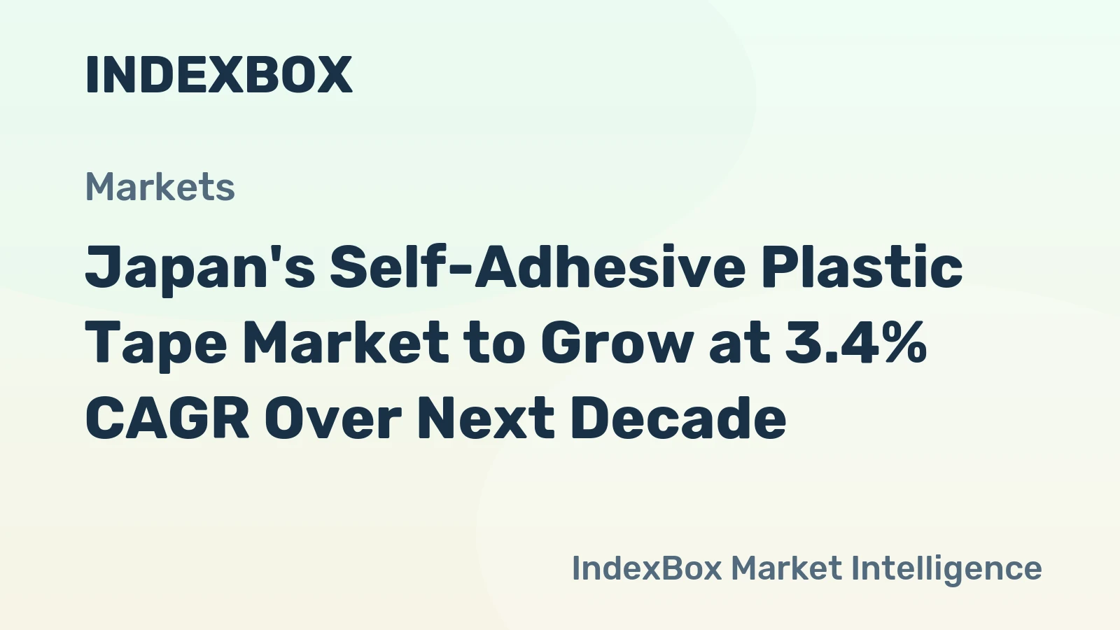 Japan's Self-Adhesive Plastic Tape Market to Grow at 3.4% CAGR Over Next Decade