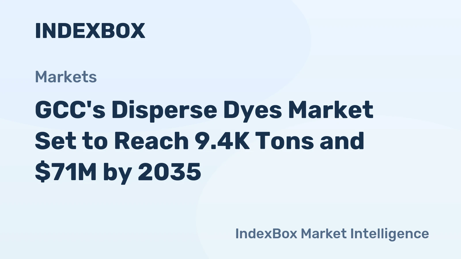 GCC's Disperse Dyes Market Set to Reach 9.4K Tons and $71M by 2035