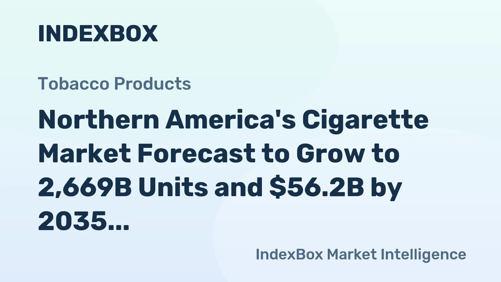 Northern America's Cigarette Market Forecast to Grow to 2,669B Units and $56.2B by 2035