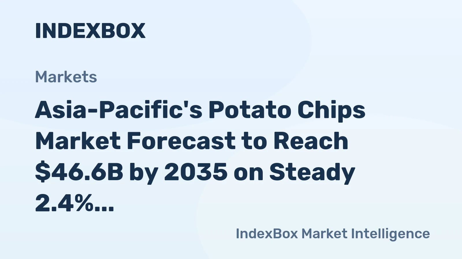 Asia-Pacific's Potato Chips Market Forecast to Reach $46.6B by 2035 on Steady 2.4% CAGR Growth