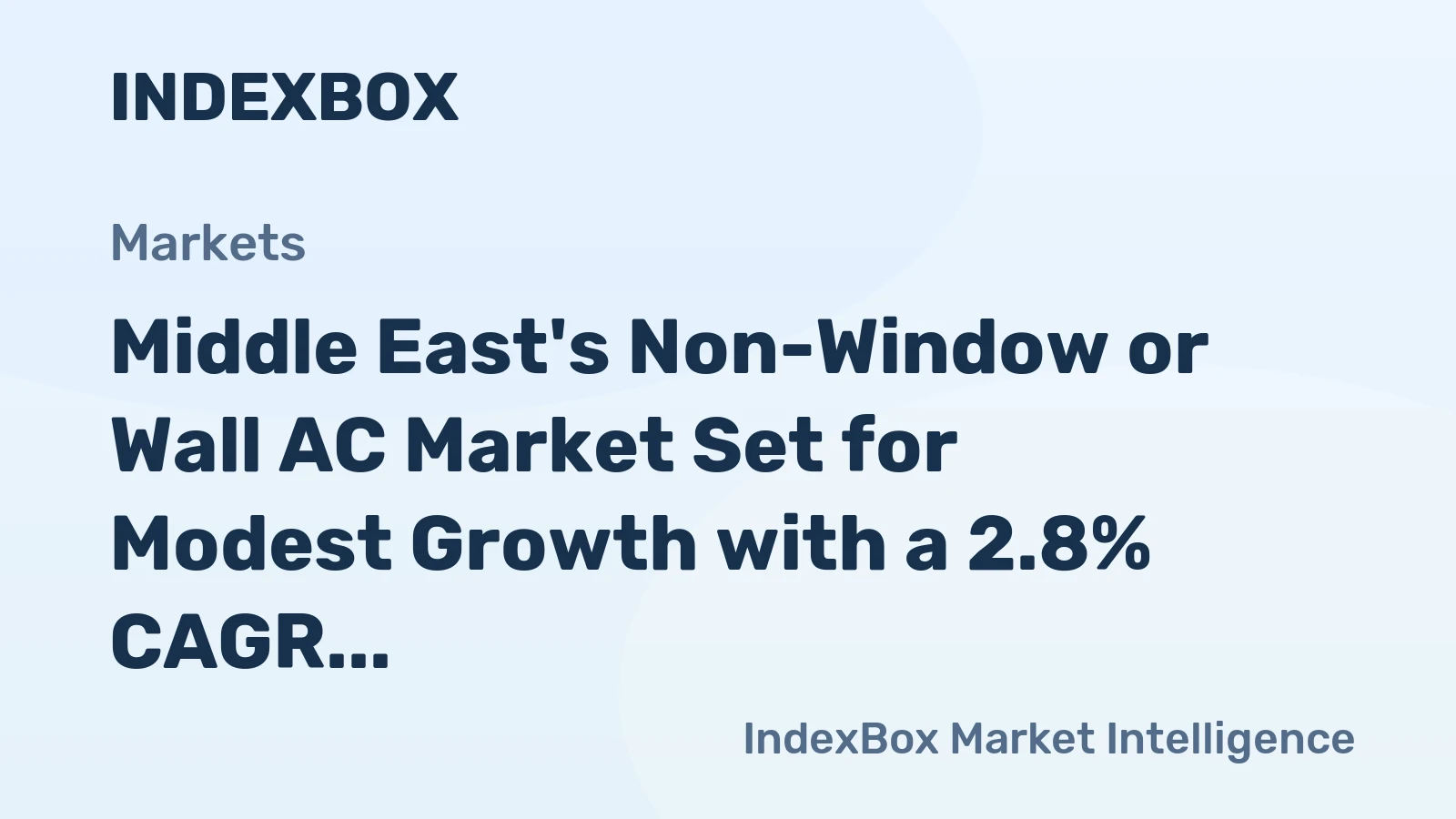Middle East's Non-Window or Wall AC Market Set for Modest Growth with a 2.8% CAGR in Value