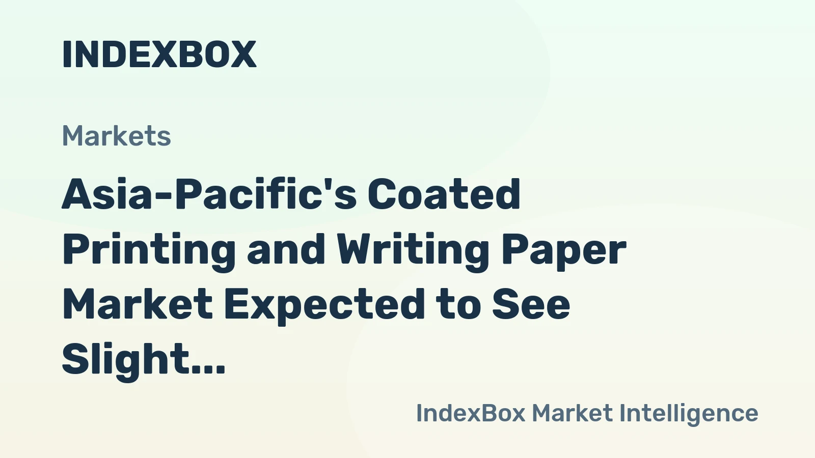 Asia-Pacific's Coated Printing and Writing Paper Market Expected to See Slight Growth, Reaching 13M Tons and $15.2B by 2035