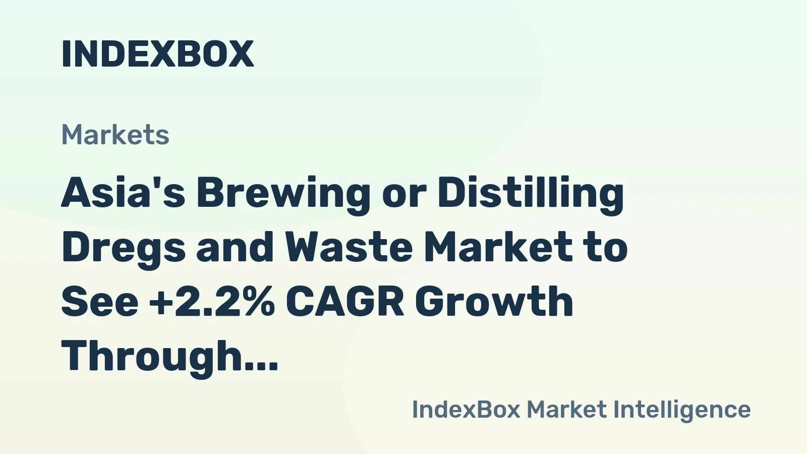 Asia's Brewing or Distilling Dregs and Waste Market to See +2.2% CAGR Growth Through 2035