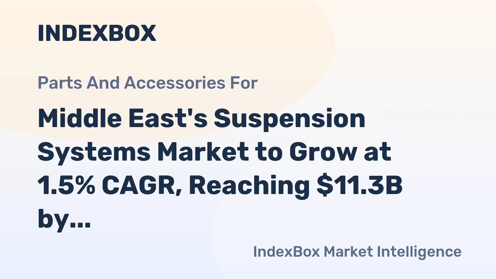 Middle East's Suspension Systems Market to Grow at 1.5% CAGR, Reaching $11.3B by 2035