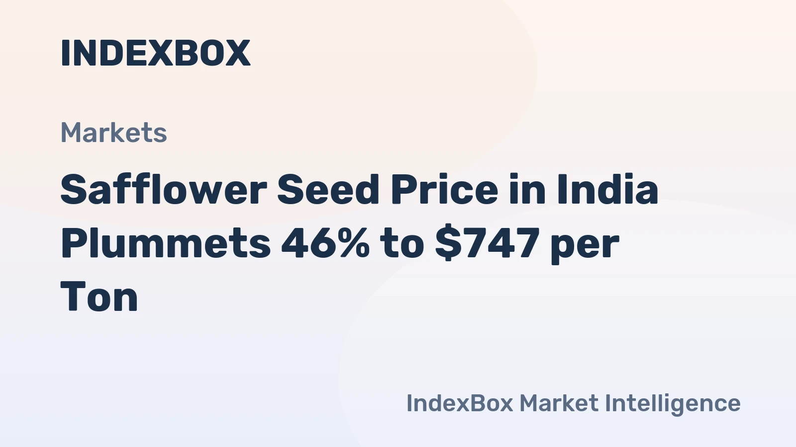 Safflower Seed Price in India Plummets 46% to $747 per Ton