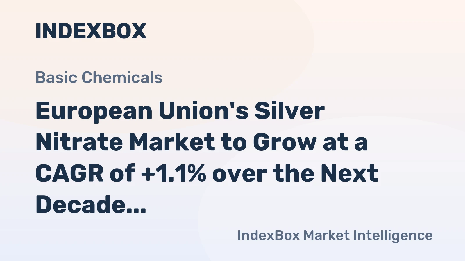 European Union's Silver Nitrate Market to Grow at a CAGR of +1.1% over the Next Decade, Reaching $450M by 2035