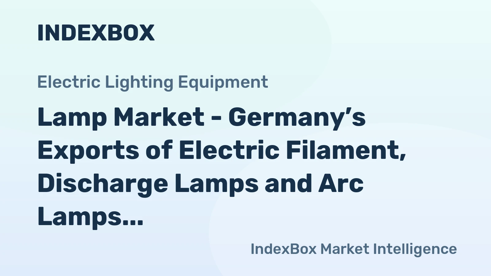 Lamp Market - Germany’s Exports of Electric Filament, Discharge Lamps and Arc Lamps Drop by 5% to $2.3B (in 2014, YoY)