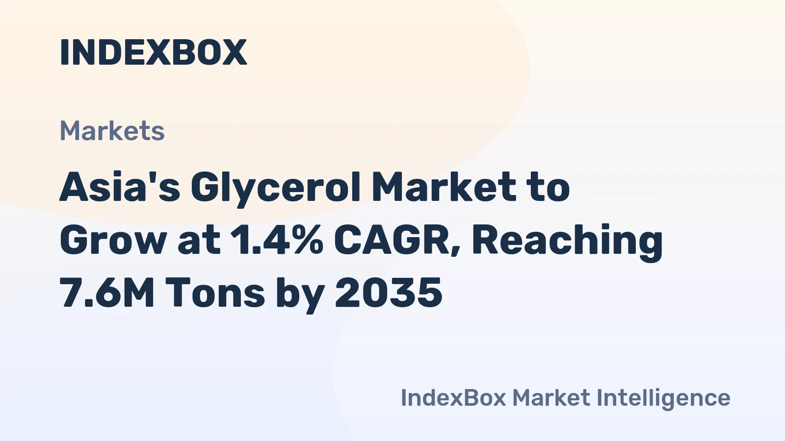 Asia's Glycerol Market to Grow at 1.4% CAGR, Reaching 7.6M Tons by 2035