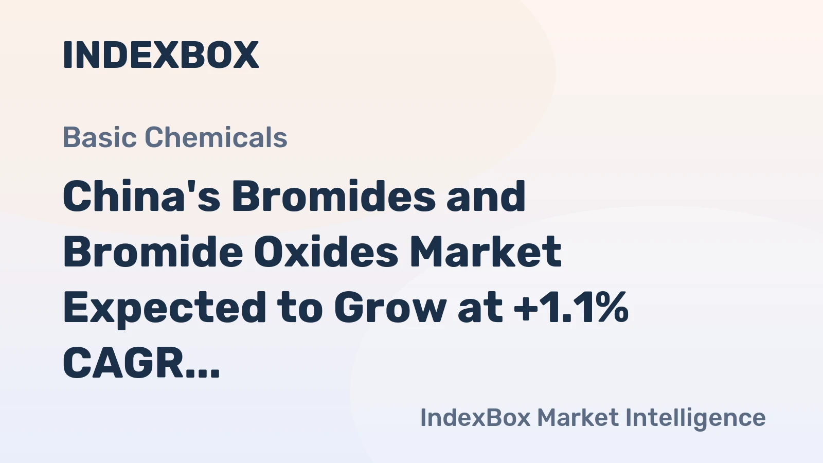 China's Bromides and Bromide Oxides Market Expected to Grow at +1.1% CAGR Over Next Decade