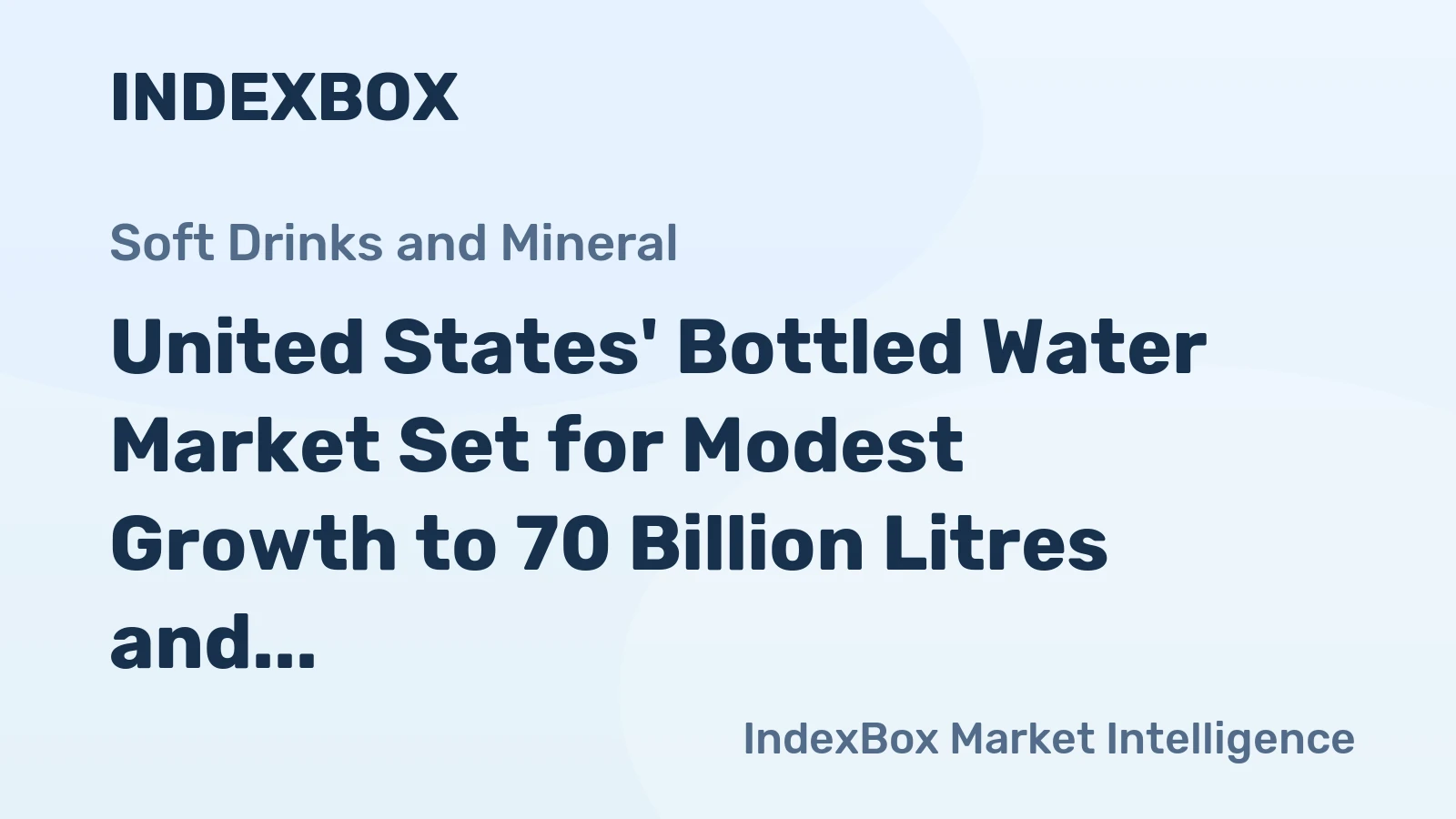 United States' Bottled Water Market Set for Modest Growth to 70 Billion Litres and $11.5 Billion in Value