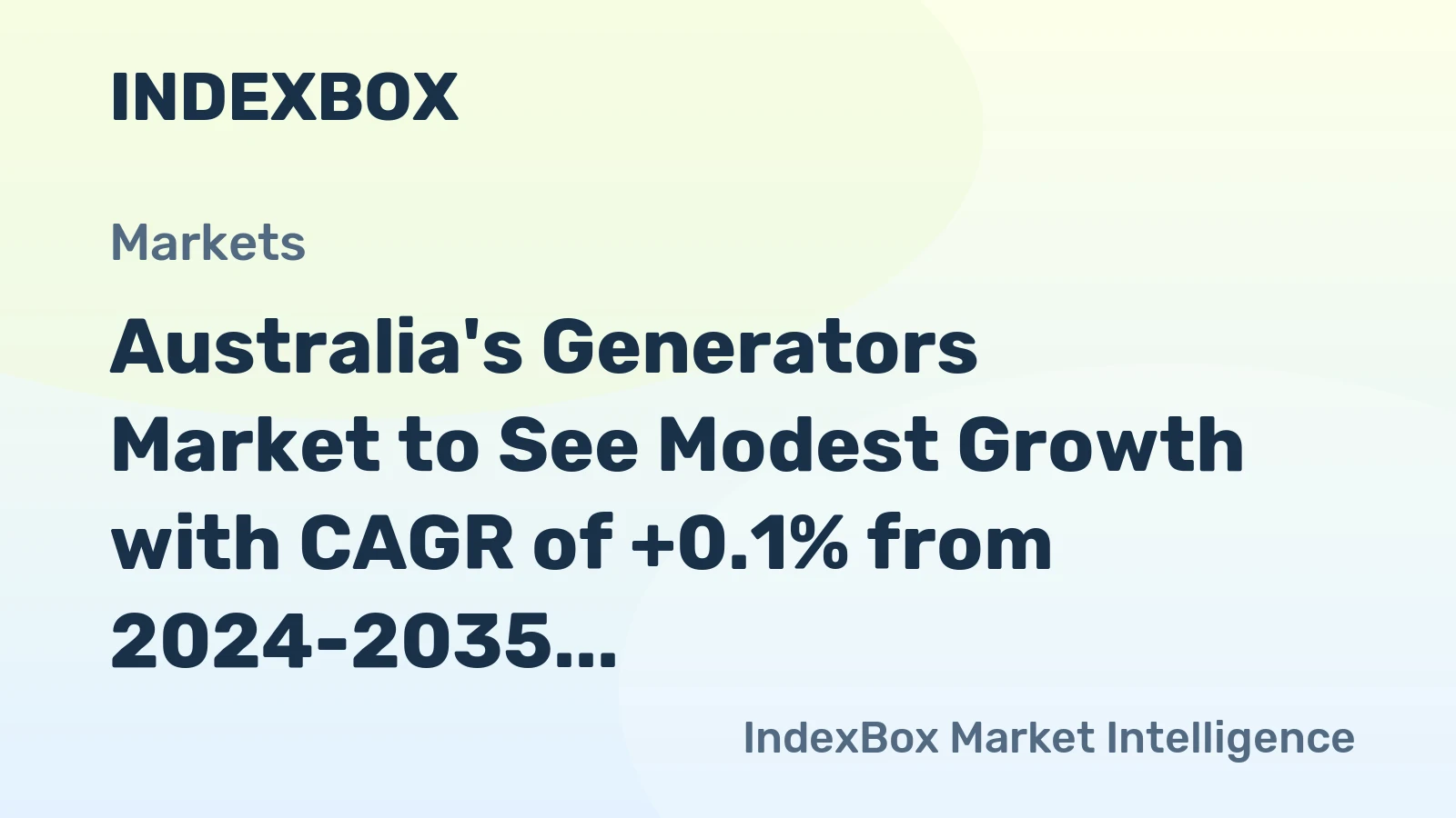 Australia's Generators Market to See Modest Growth with CAGR of +0.1% from 2024-2035