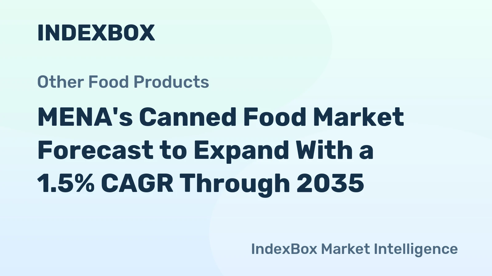 MENA's Canned Food Market Forecast to Expand With a 1.5% CAGR Through 2035