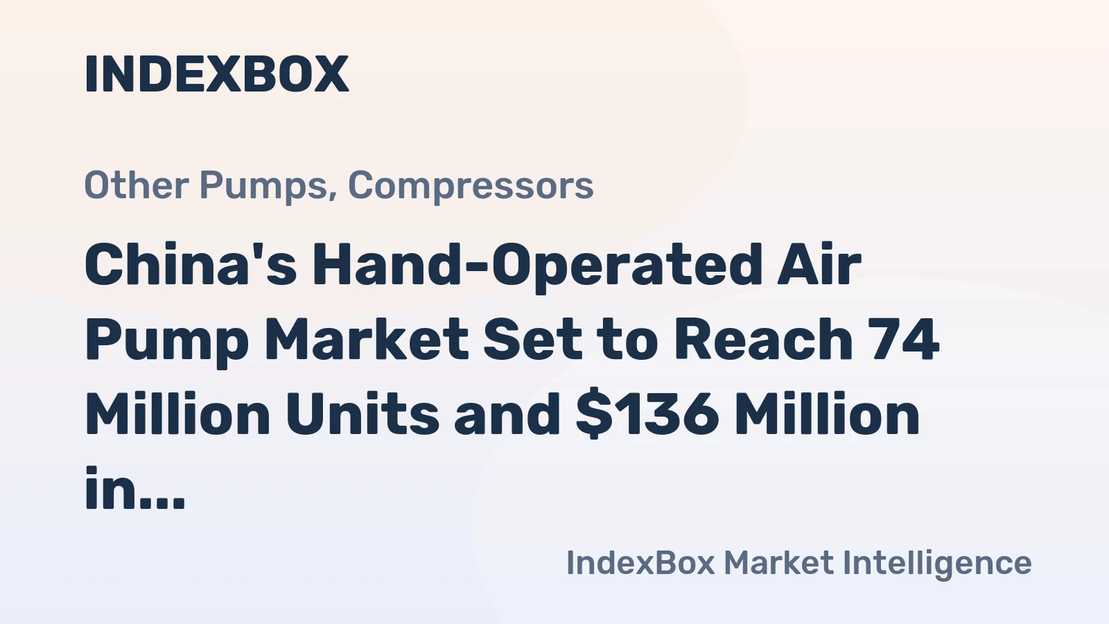 China's Hand-Operated Air Pump Market Set to Reach 74 Million Units and $136 Million in Value