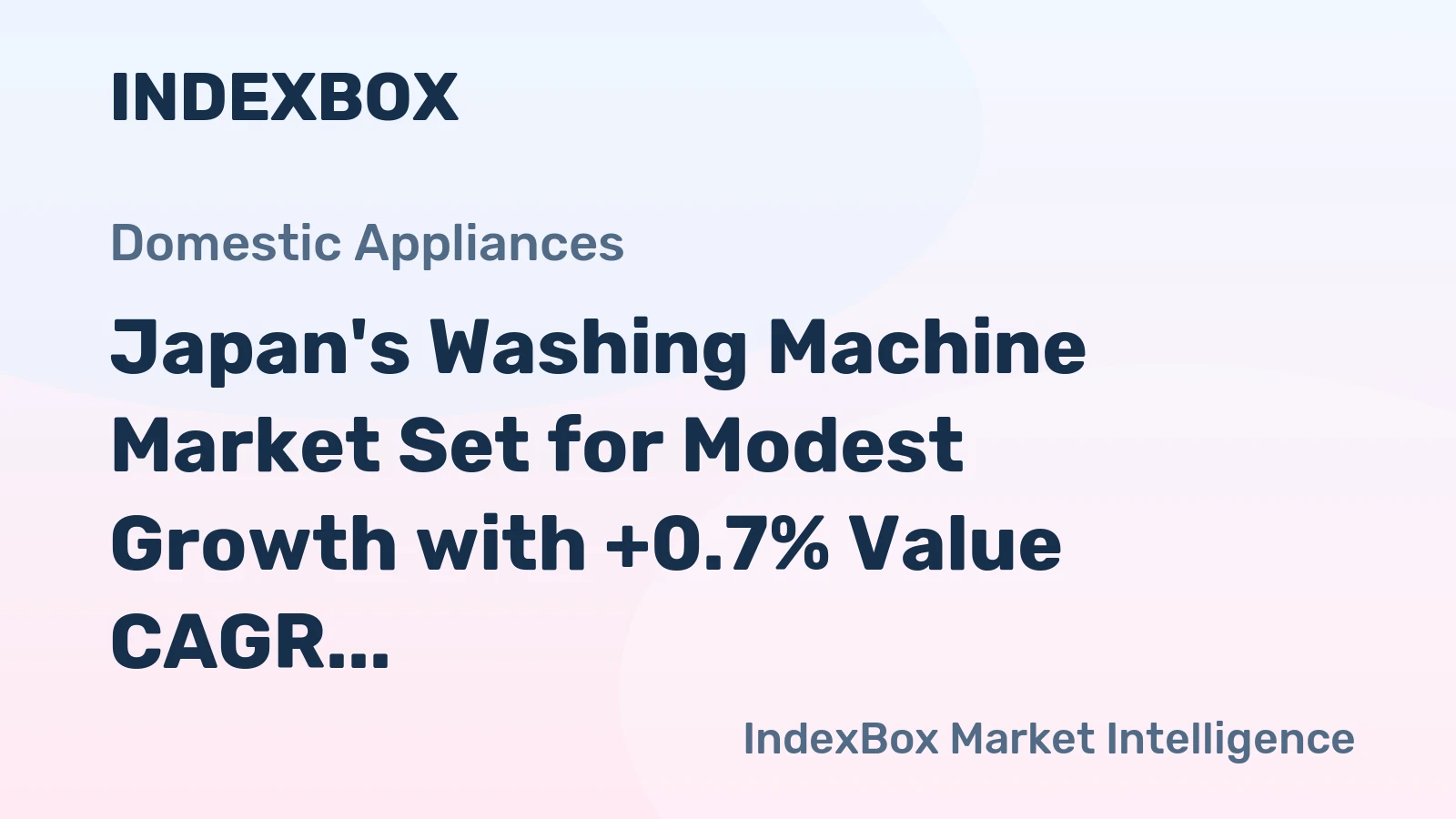 Japan's Washing Machine Market Set for Modest Growth with +0.7% Value CAGR Through 2035