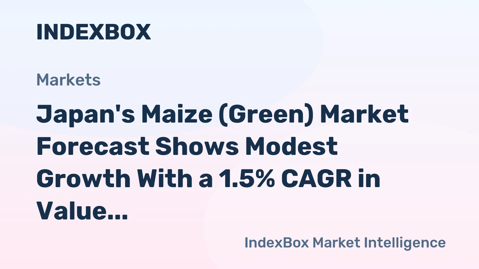 Japan's Maize (Green) Market Forecast Shows Modest Growth With a 1.5% CAGR in Value