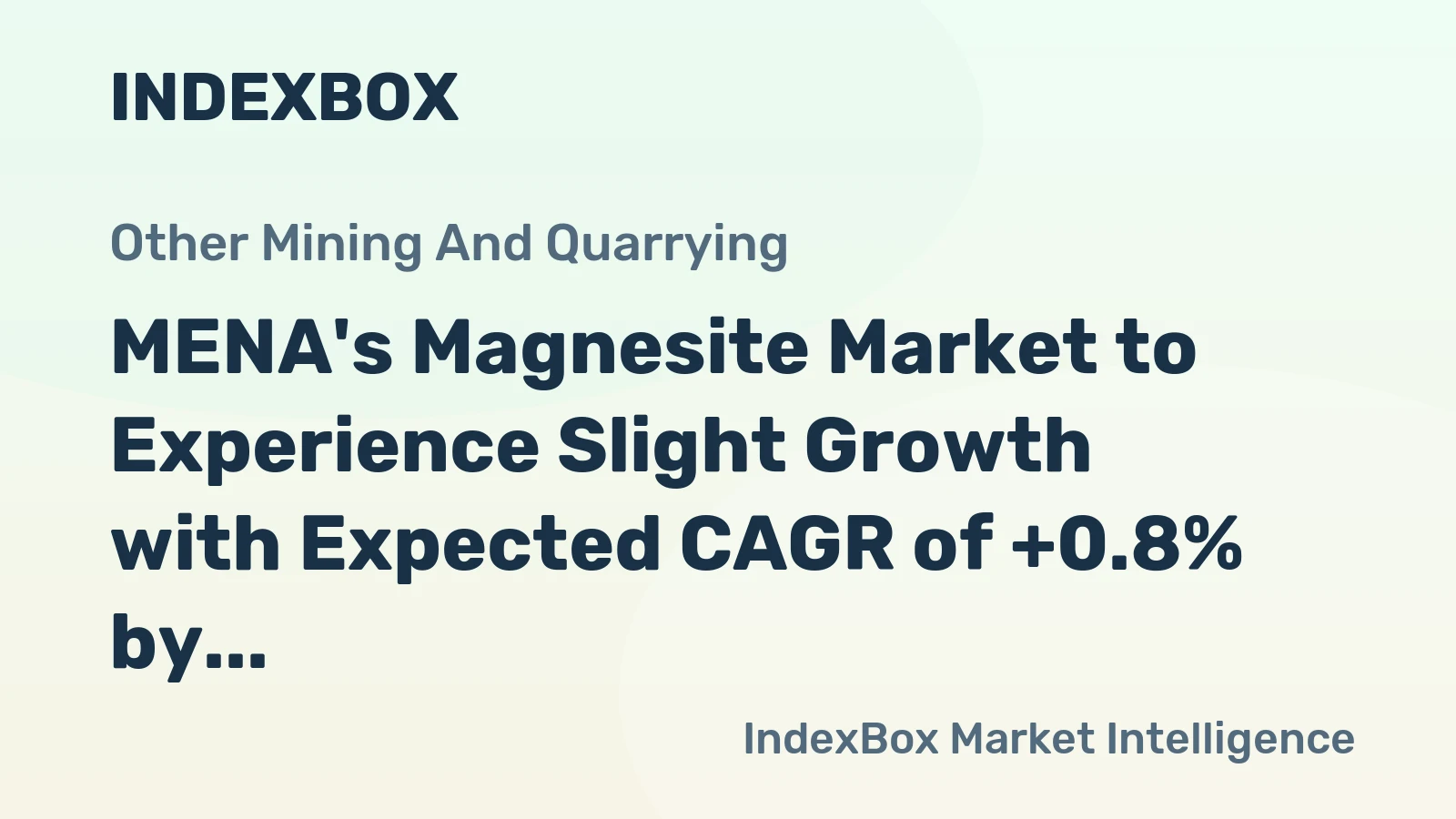 MENA's Magnesite Market to Experience Slight Growth with Expected CAGR of +0.8% by 2035