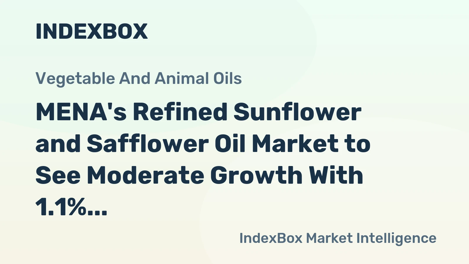 MENA's Refined Sunflower and Safflower Oil Market to See Moderate Growth With 1.1% Volume CAGR Through 2035