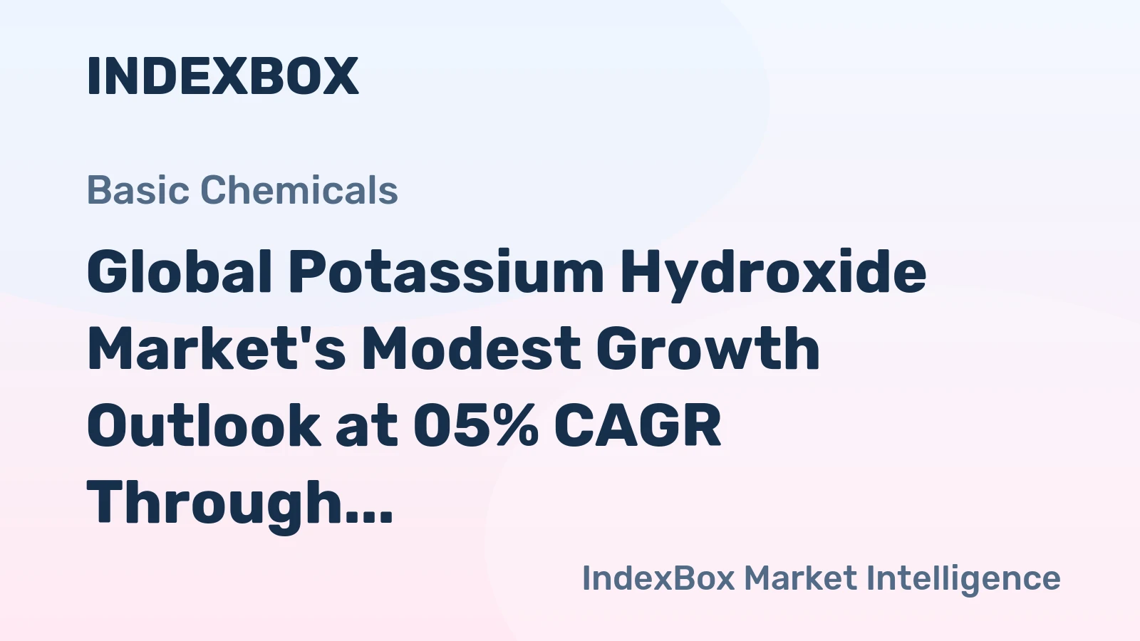 Global Potassium Hydroxide Market's Modest Growth Outlook at 05% CAGR Through 2035