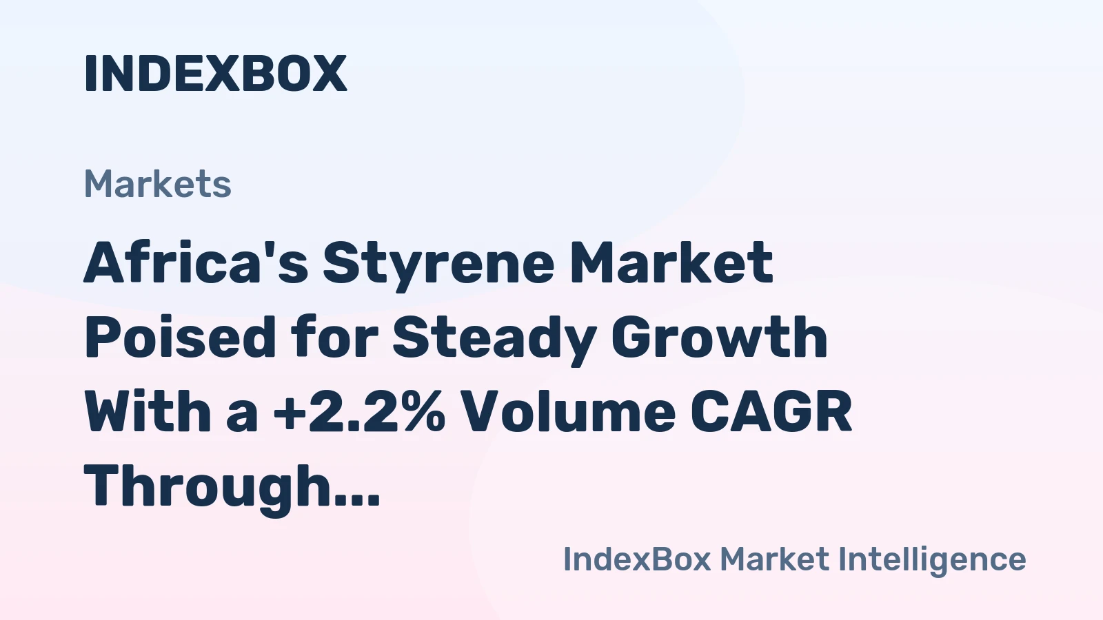 Africa's Styrene Market Poised for Steady Growth With a +2.2% Volume CAGR Through 2035