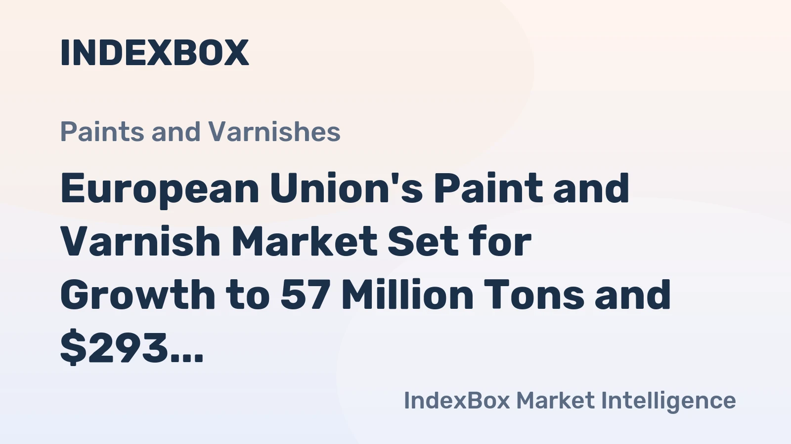 European Union's Paint and Varnish Market Set for Growth to 57 Million Tons and $293 Billion