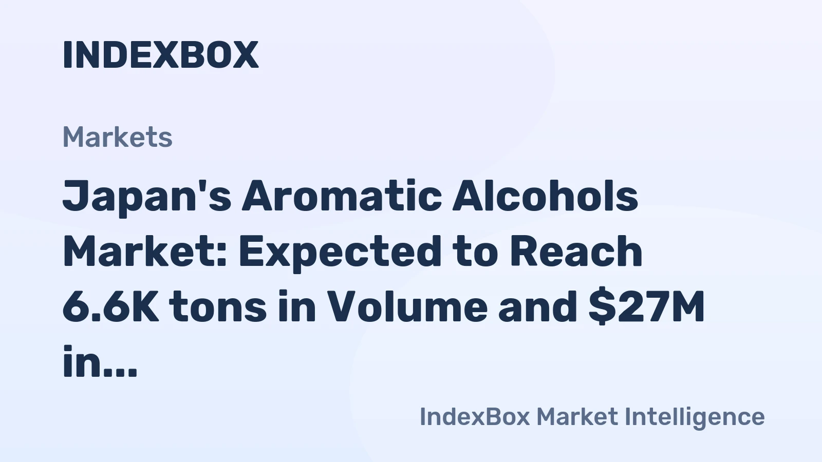 Japan's Aromatic Alcohols Market: Expected to Reach 6.6K tons in Volume and $27M in Value by 2035