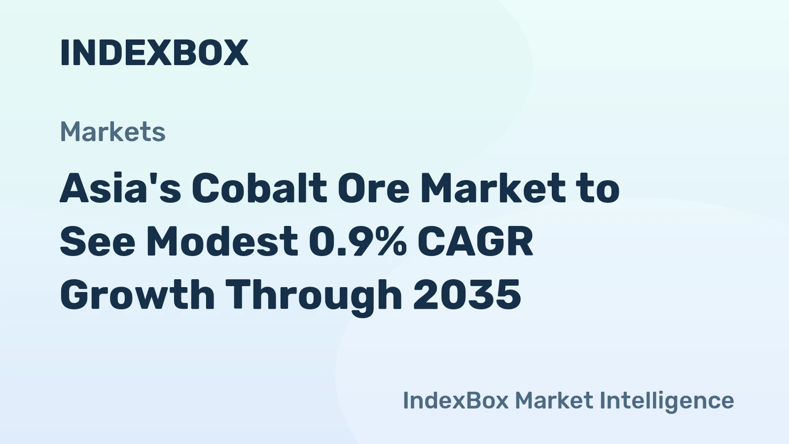 Asia's Cobalt Ore Market to See Modest 0.9% CAGR Growth Through 2035