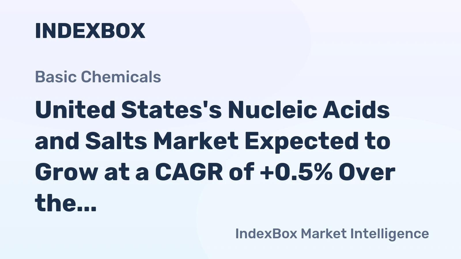United States's Nucleic Acids and Salts Market Expected to Grow at a CAGR of +0.5% Over the Next Decade