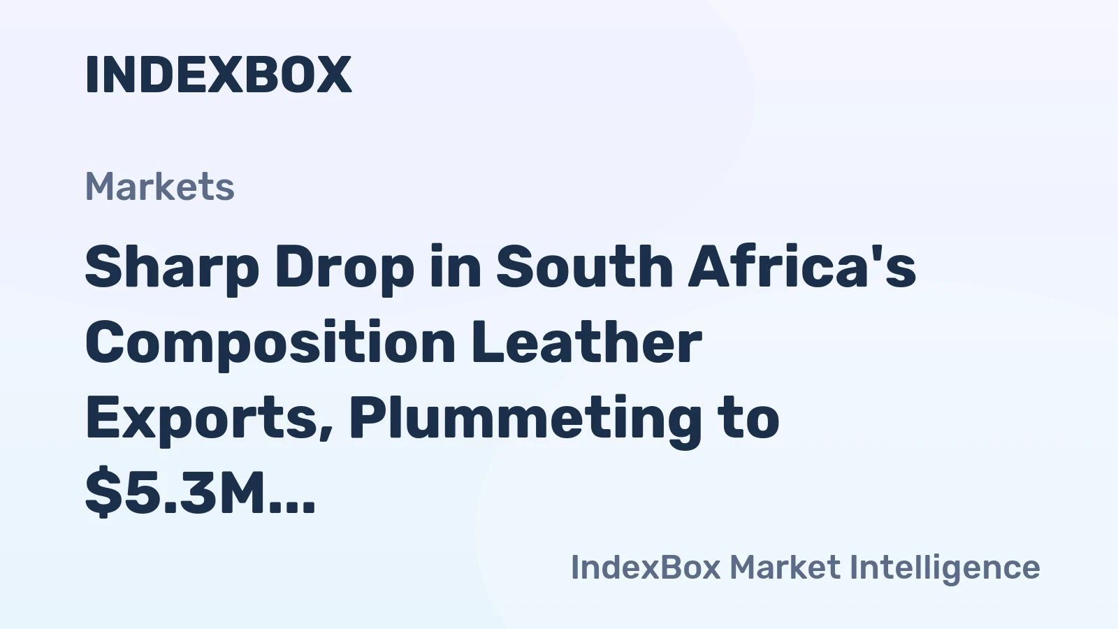 Sharp Drop in South Africa's Composition Leather Exports, Plummeting to $5.3M in 2023