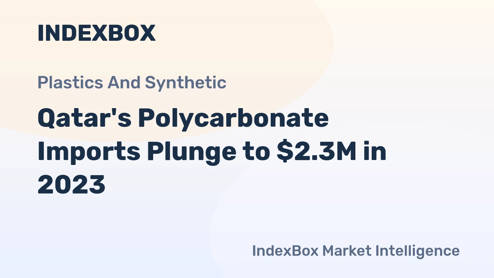 Qatar's Polycarbonate Imports Plunge to $2.3M in 2023