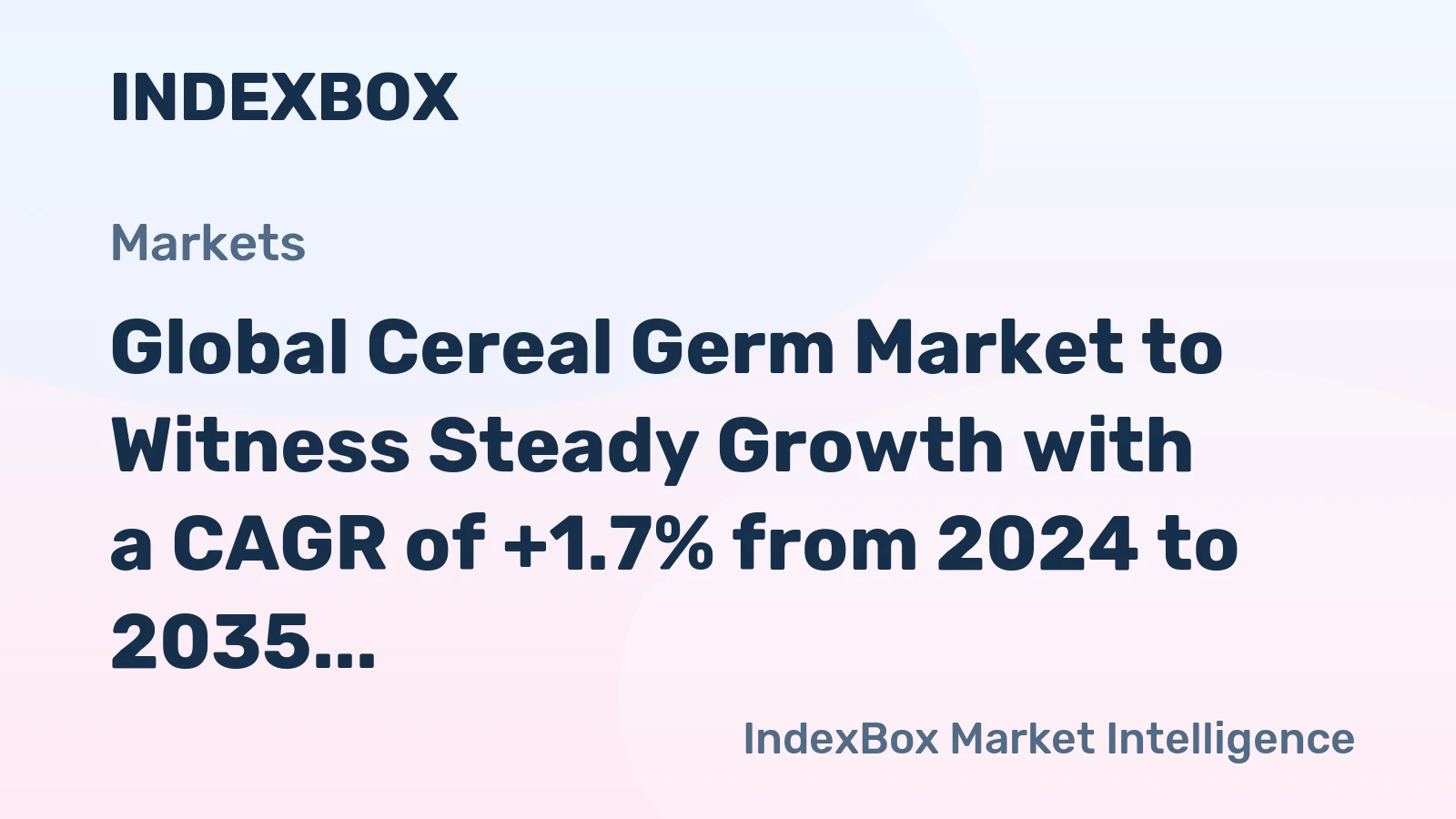 Global Cereal Germ Market to Witness Steady Growth with a CAGR of +1.7% from 2024 to 2035