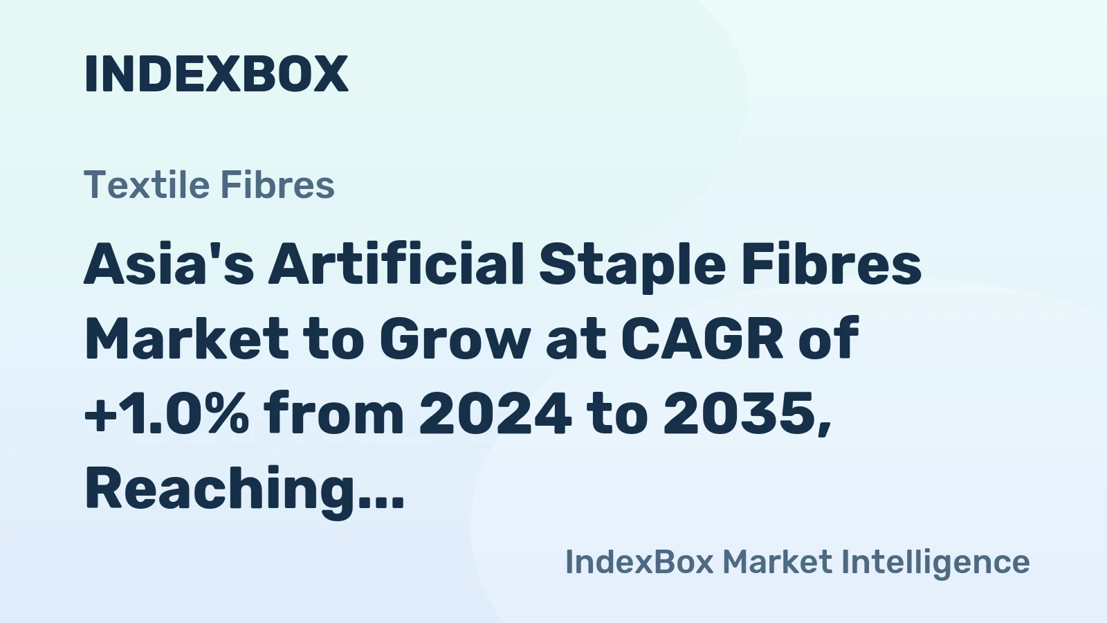 Asia's Artificial Staple Fibres Market to Grow at CAGR of +1.0% from 2024 to 2035, Reaching 508K Tons in Volume