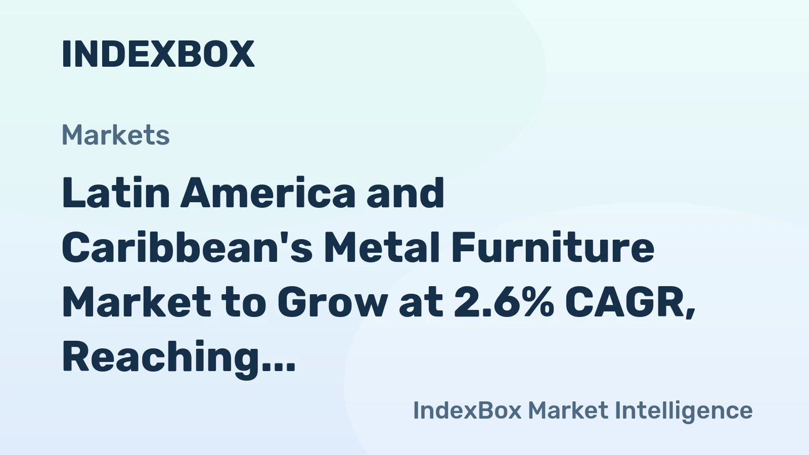 Latin America and Caribbean's Metal Furniture Market to Grow at 2.6% CAGR, Reaching $9.9B by 2035