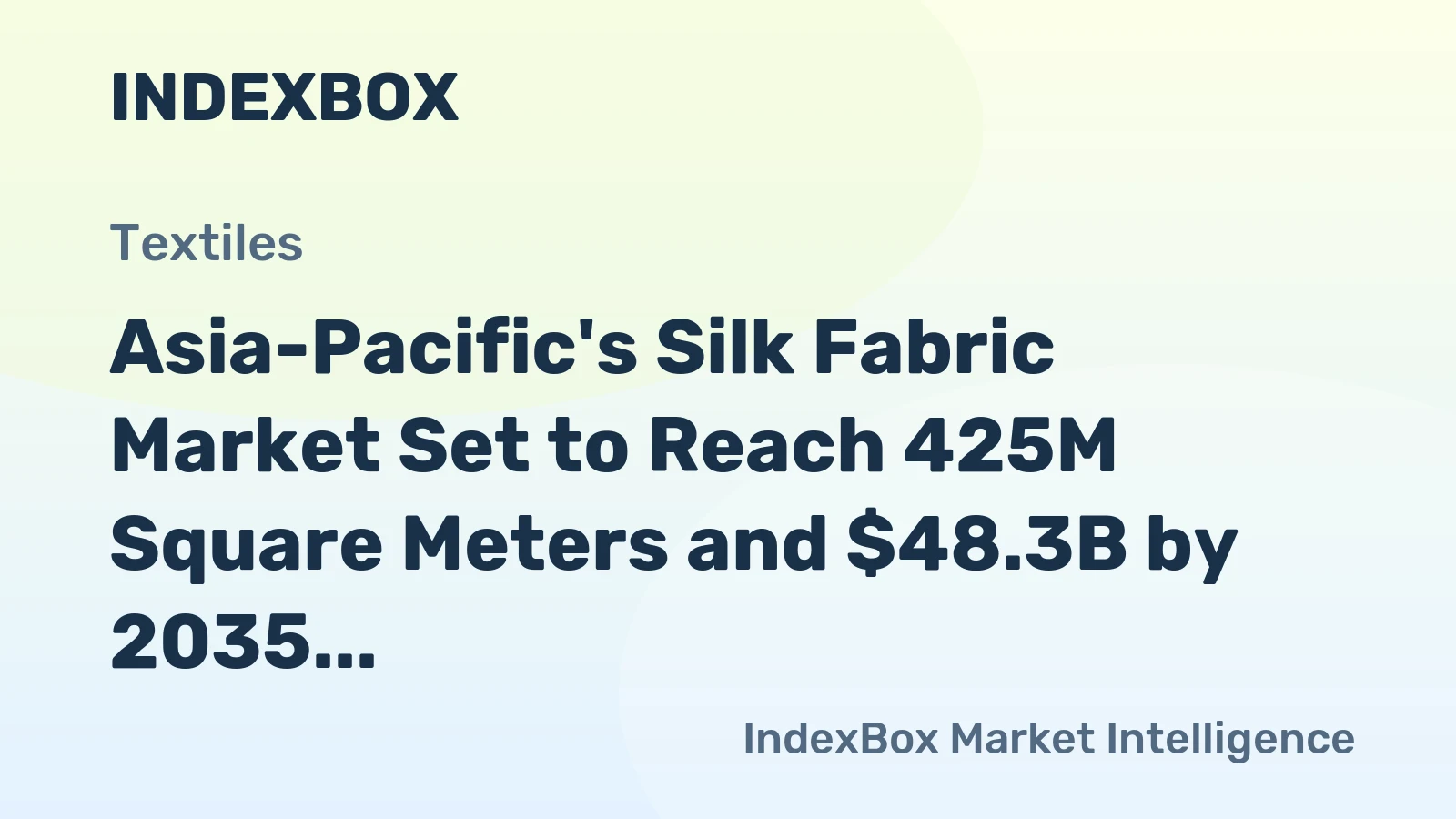 Asia-Pacific's Silk Fabric Market Set to Reach 425M Square Meters and $48.3B by 2035