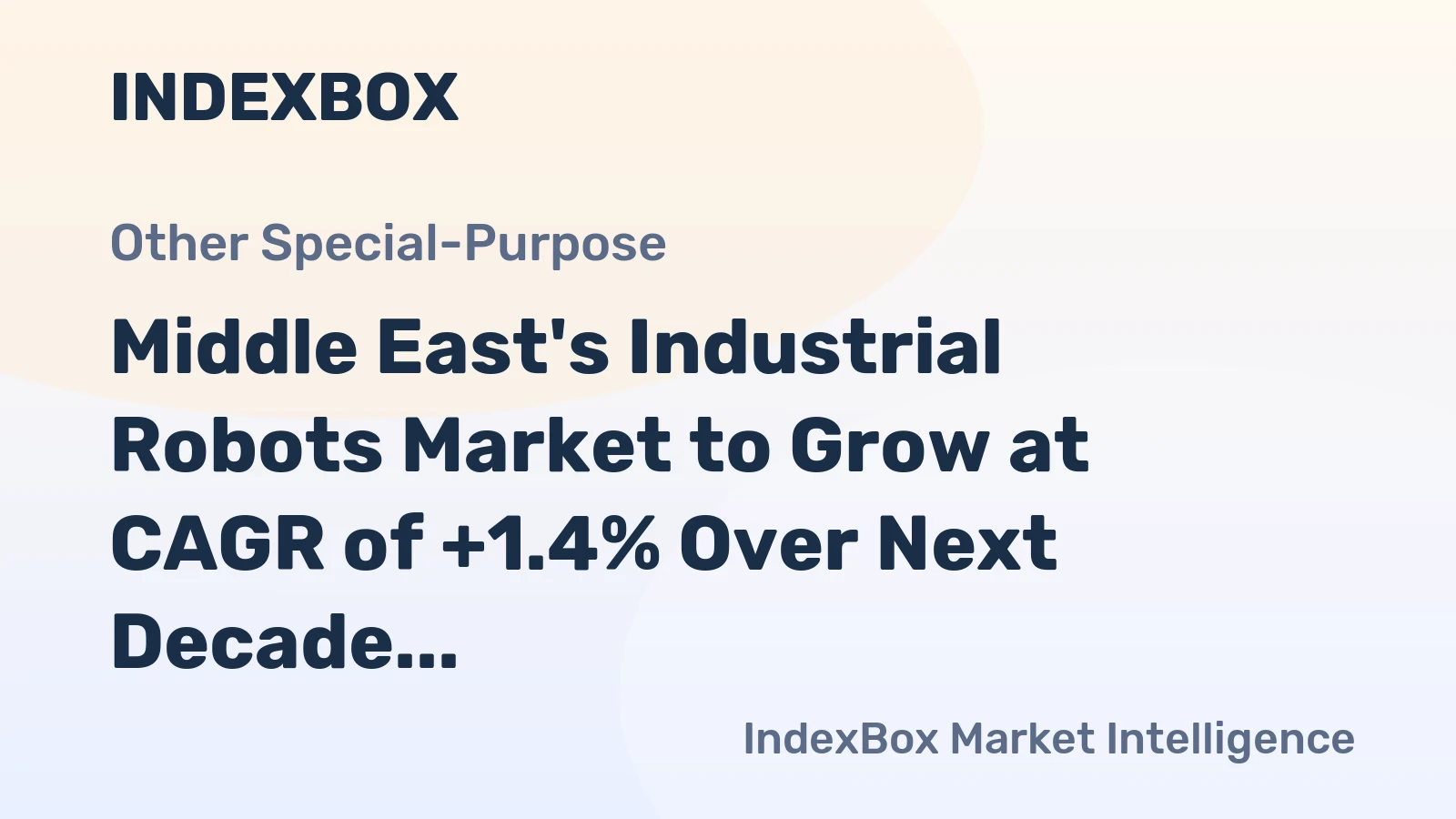 Middle East's Industrial Robots Market to Grow at CAGR of +1.4% Over Next Decade