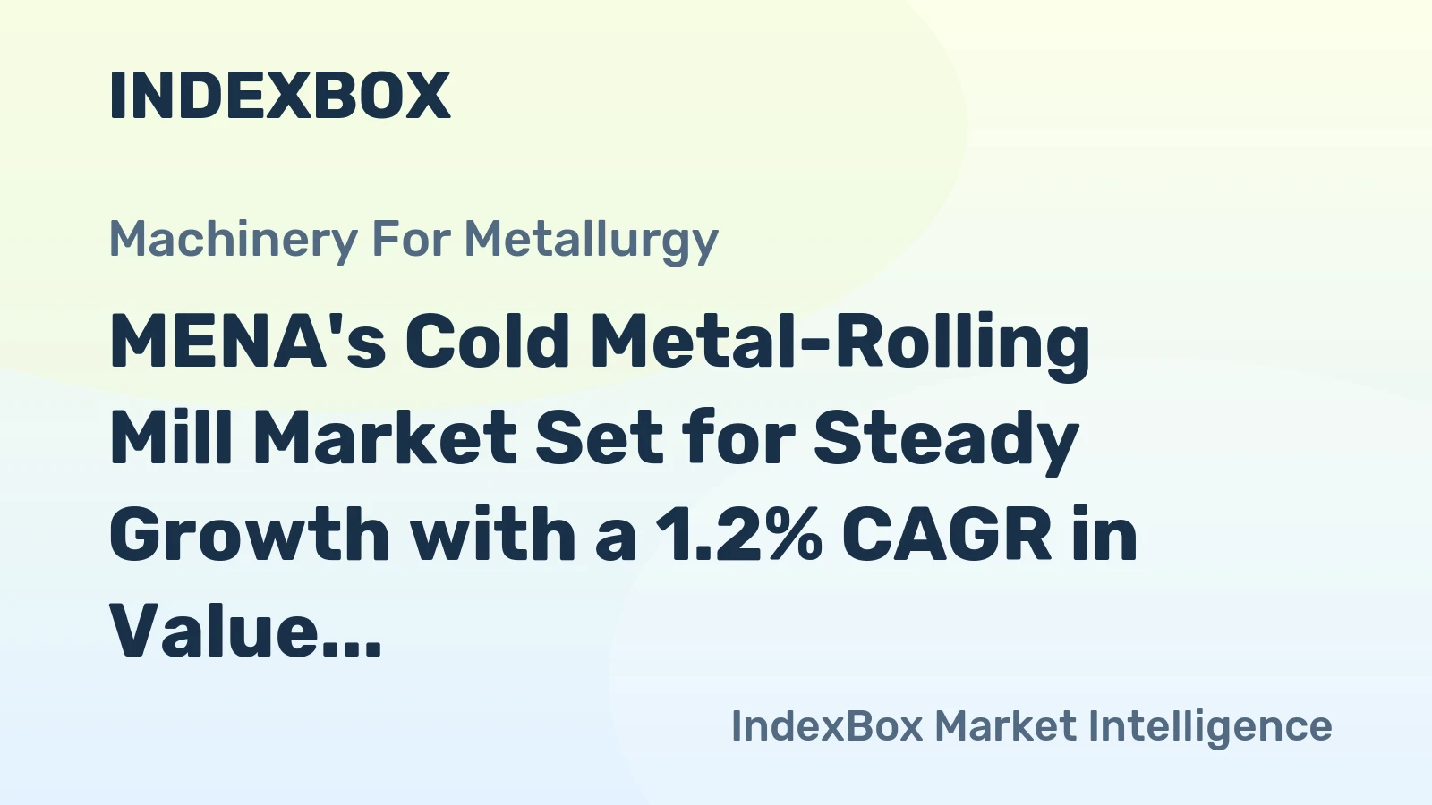 MENA's Cold Metal-Rolling Mill Market Set for Steady Growth with a 1.2% CAGR in Value