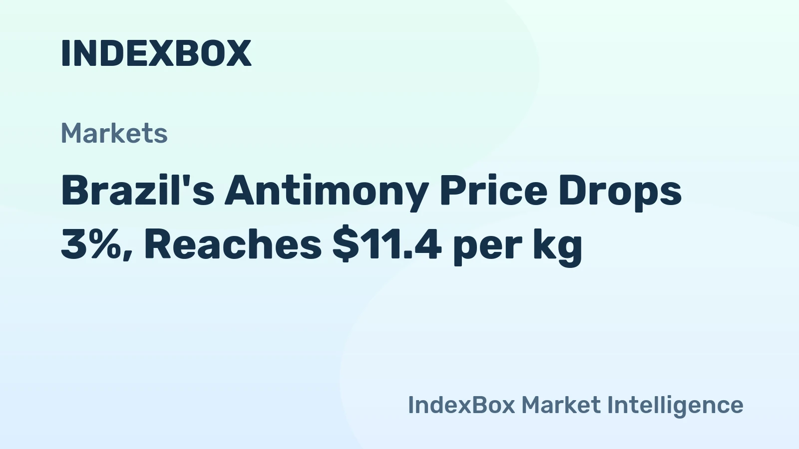 Brazil's Antimony Price Drops 3%, Reaches $11.4 per kg