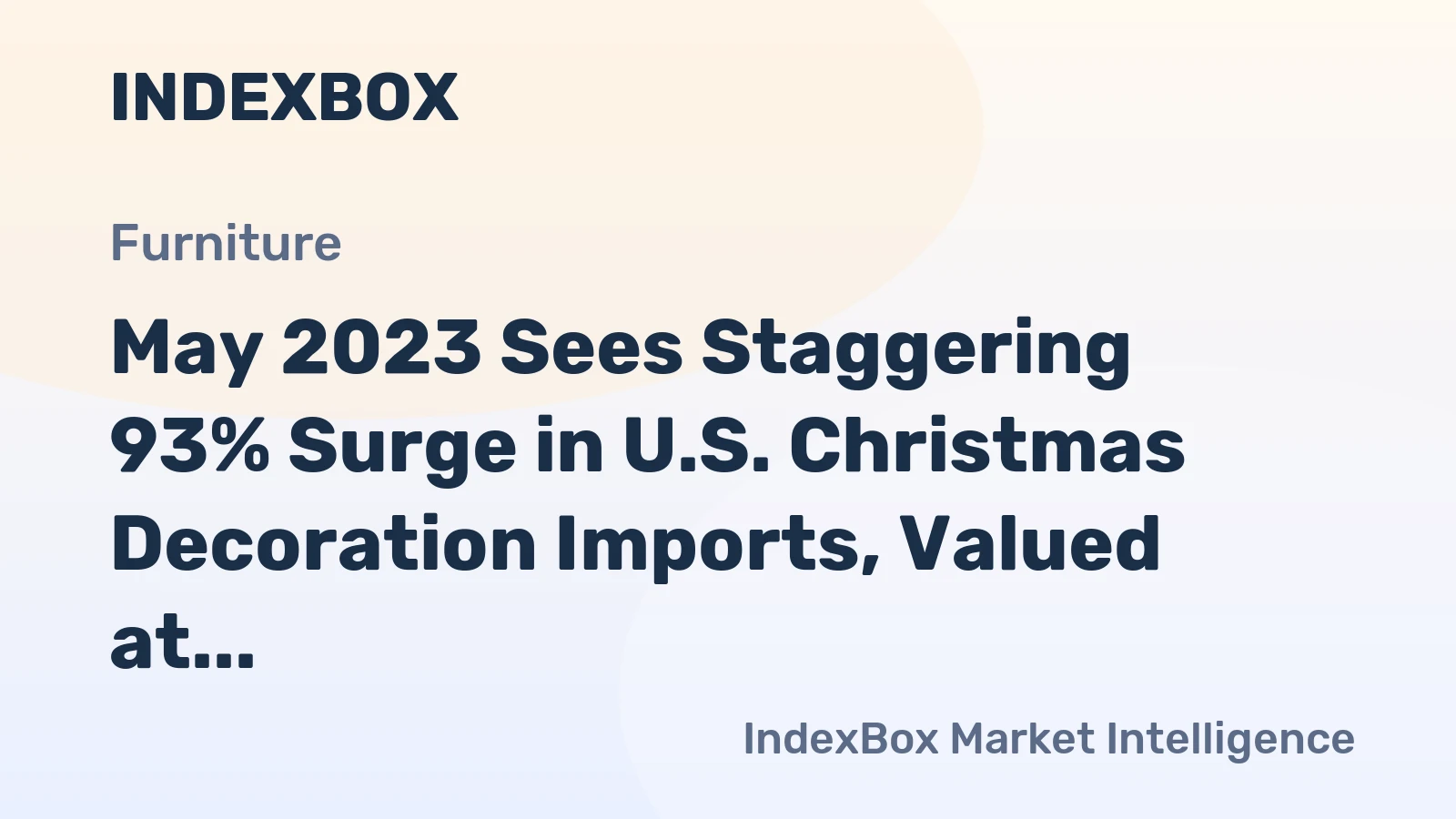 May 2023 Sees Staggering 93% Surge in U.S. Christmas Decoration Imports, Valued at $97M